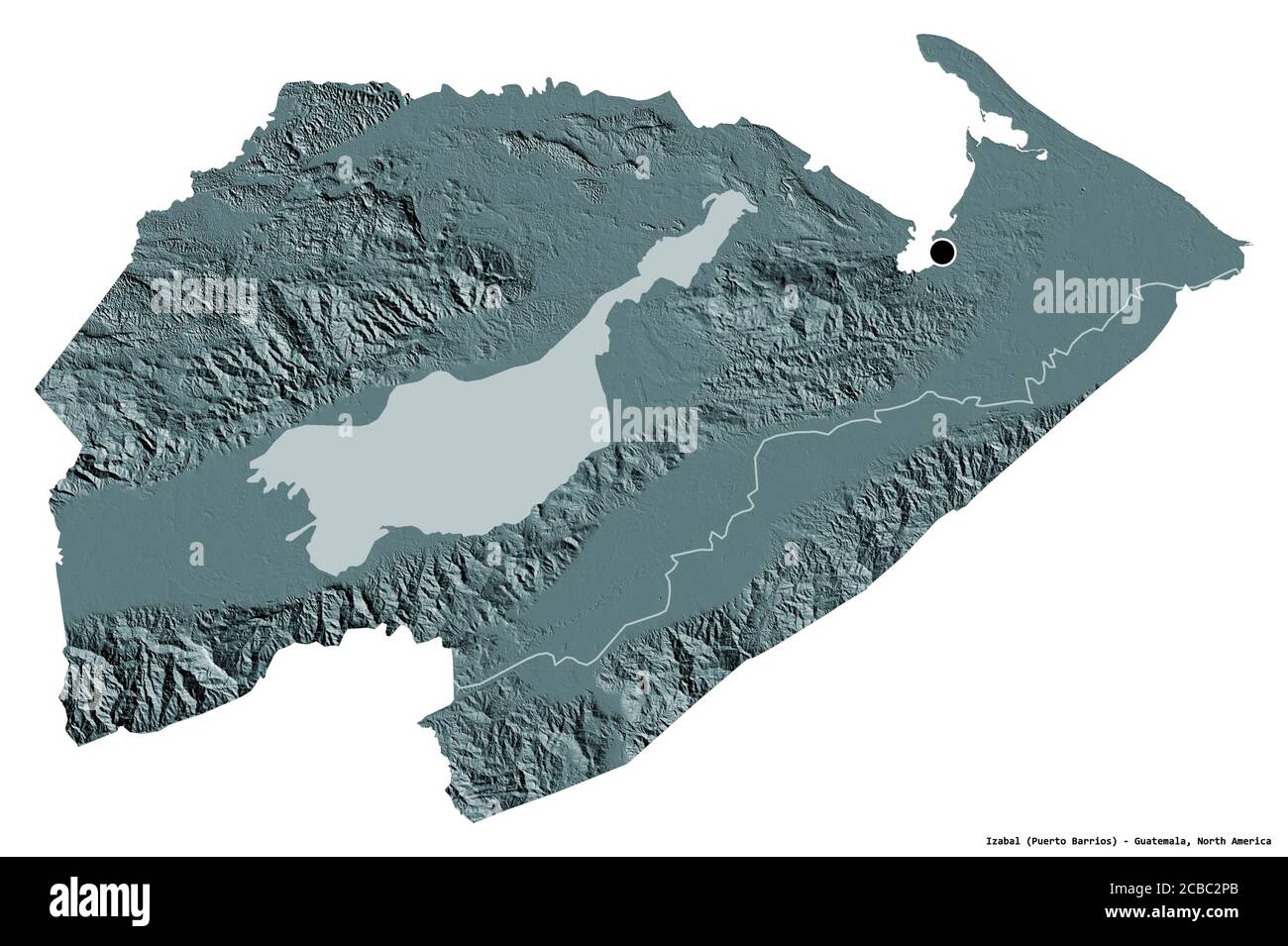 Izabal Map Shape Of Izabal, Department Of Guatemala, With Its Capital