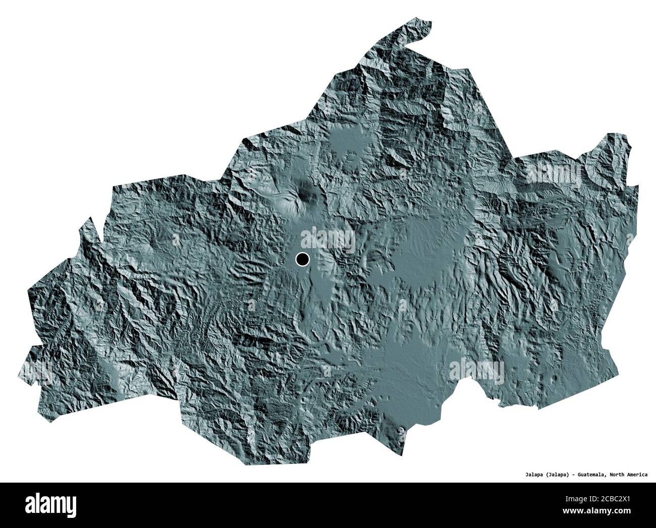 Shape of Jalapa, department of Guatemala, with its capital isolated on ...