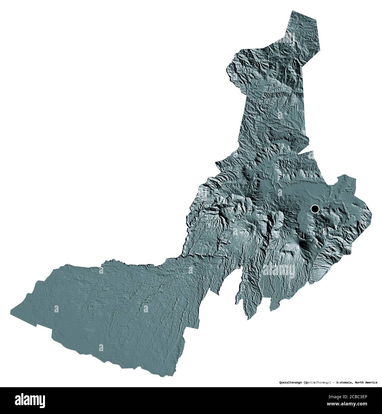 Shape of Quezaltenango, department of Guatemala, with its capital ...