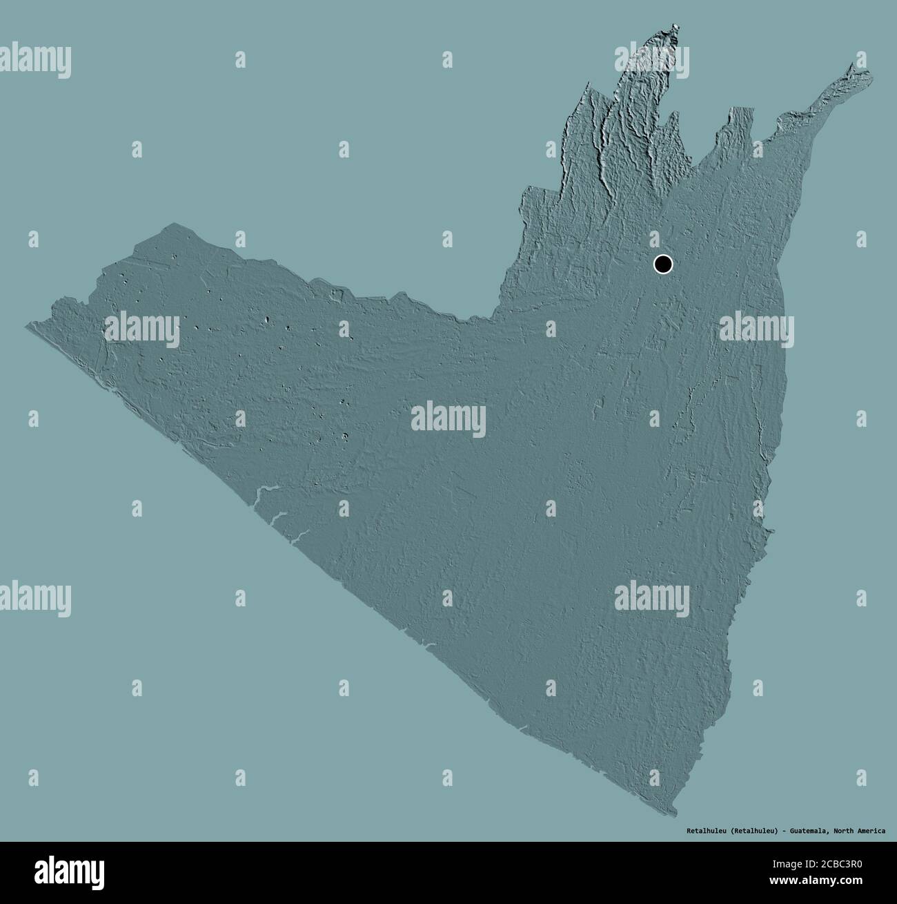 Shape of Retalhuleu, department of Guatemala, with its capital isolated ...