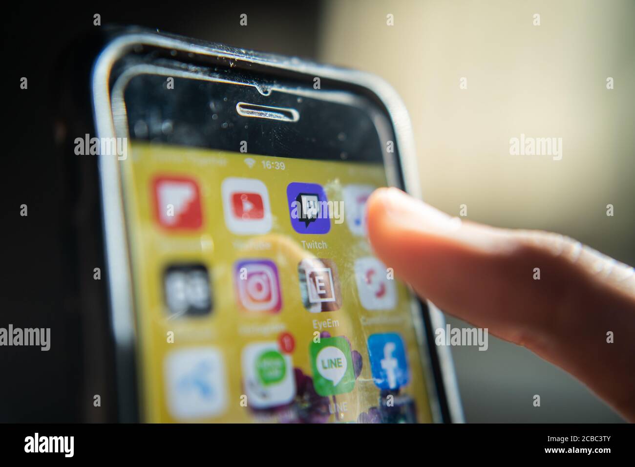 Bangkok, Thailand - August 12, 2020 : iPhone 7 showing its screen with ...