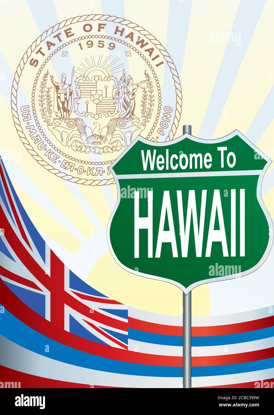 road sign Welcome to Hawaii Stock Vector Image & Art - Alamy