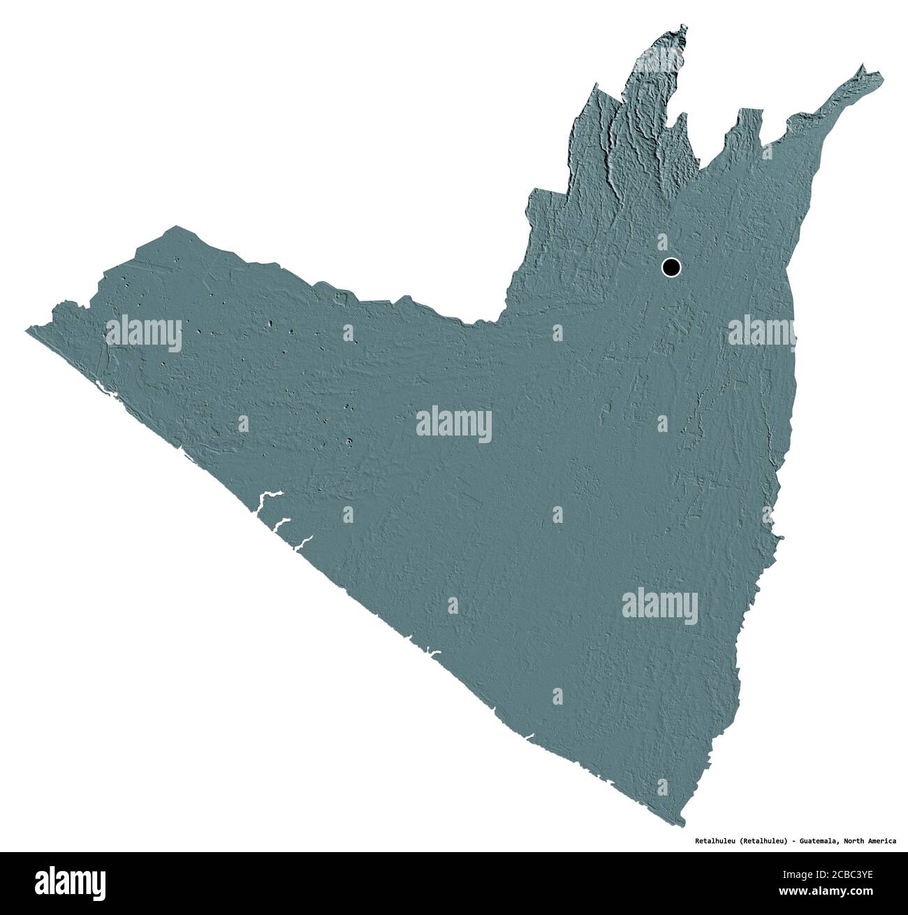 Shape of Retalhuleu, department of Guatemala, with its capital isolated ...