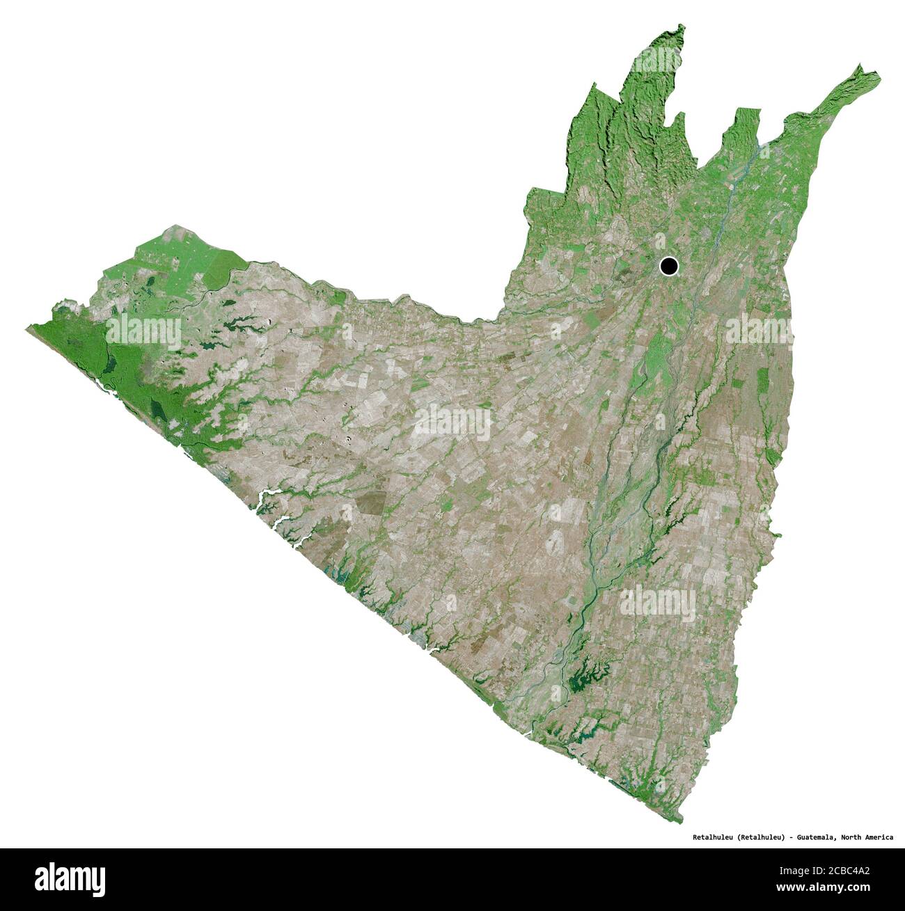 Shape of Retalhuleu, department of Guatemala, with its capital isolated ...