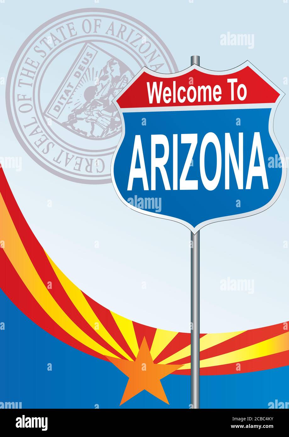 Welcome arizona state sign arizona Stock Vector Images - Alamy