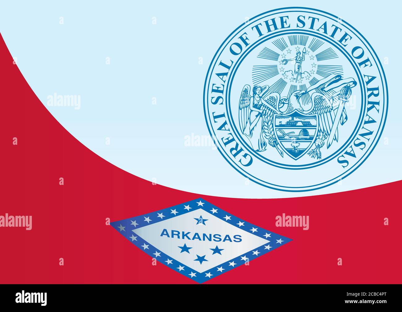 flag of Arkansas, template for the award, an official document with the ...