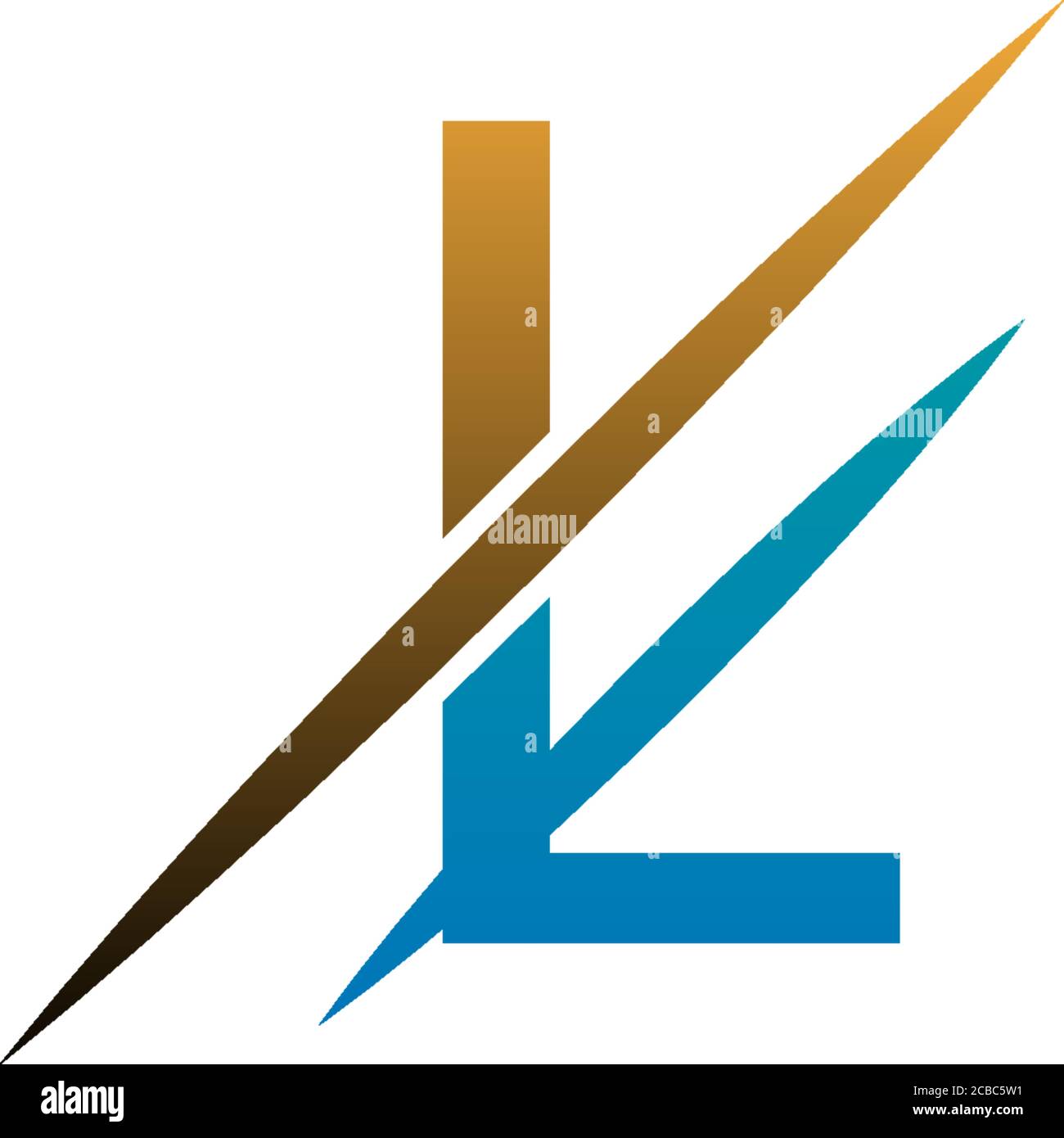 L Letter Slash Logo, Concept Letter L + icon slash Stock Vector Image ...