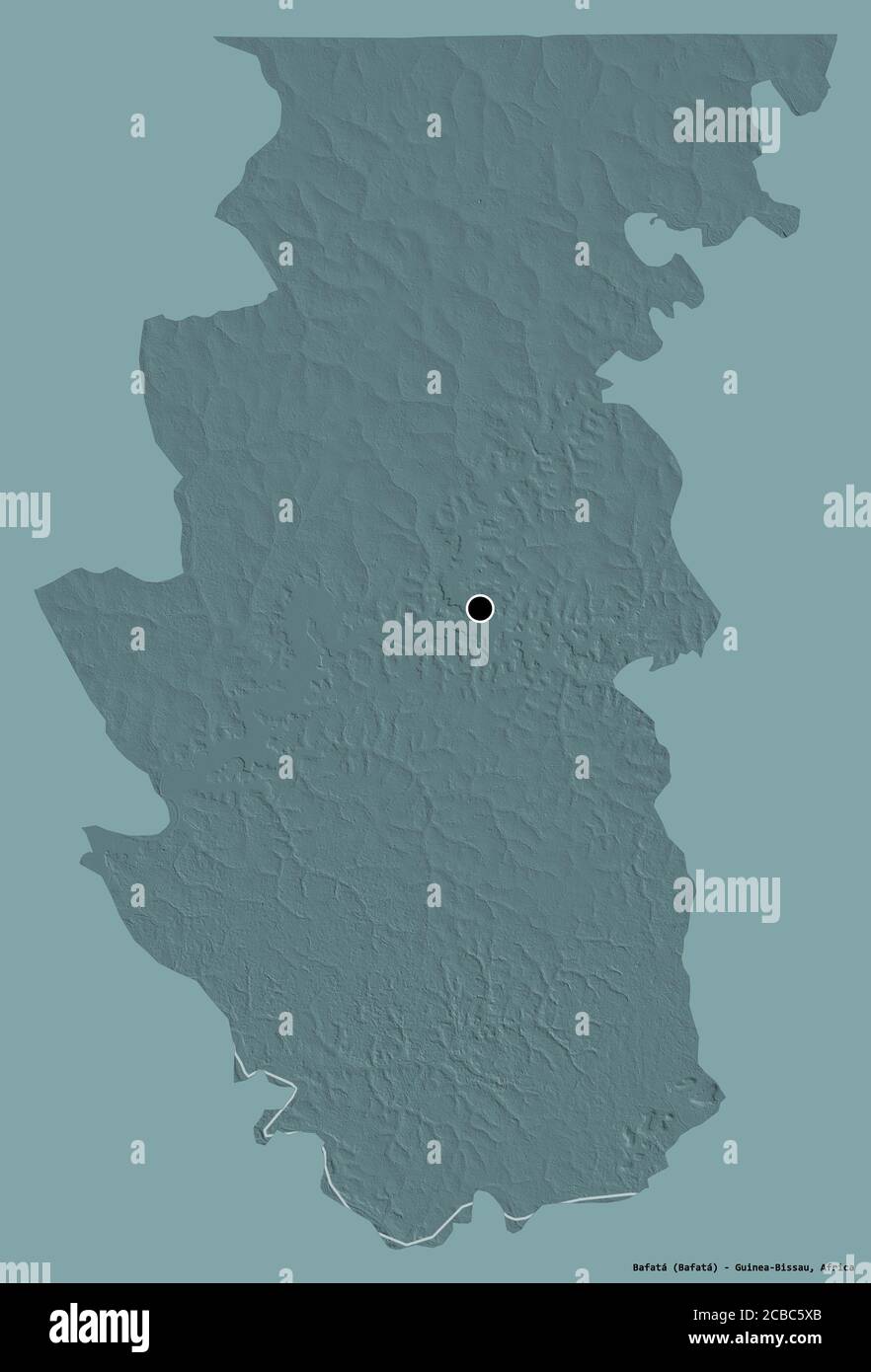 Shape of Bafatá, region of Guinea-Bissau, with its capital isolated on ...