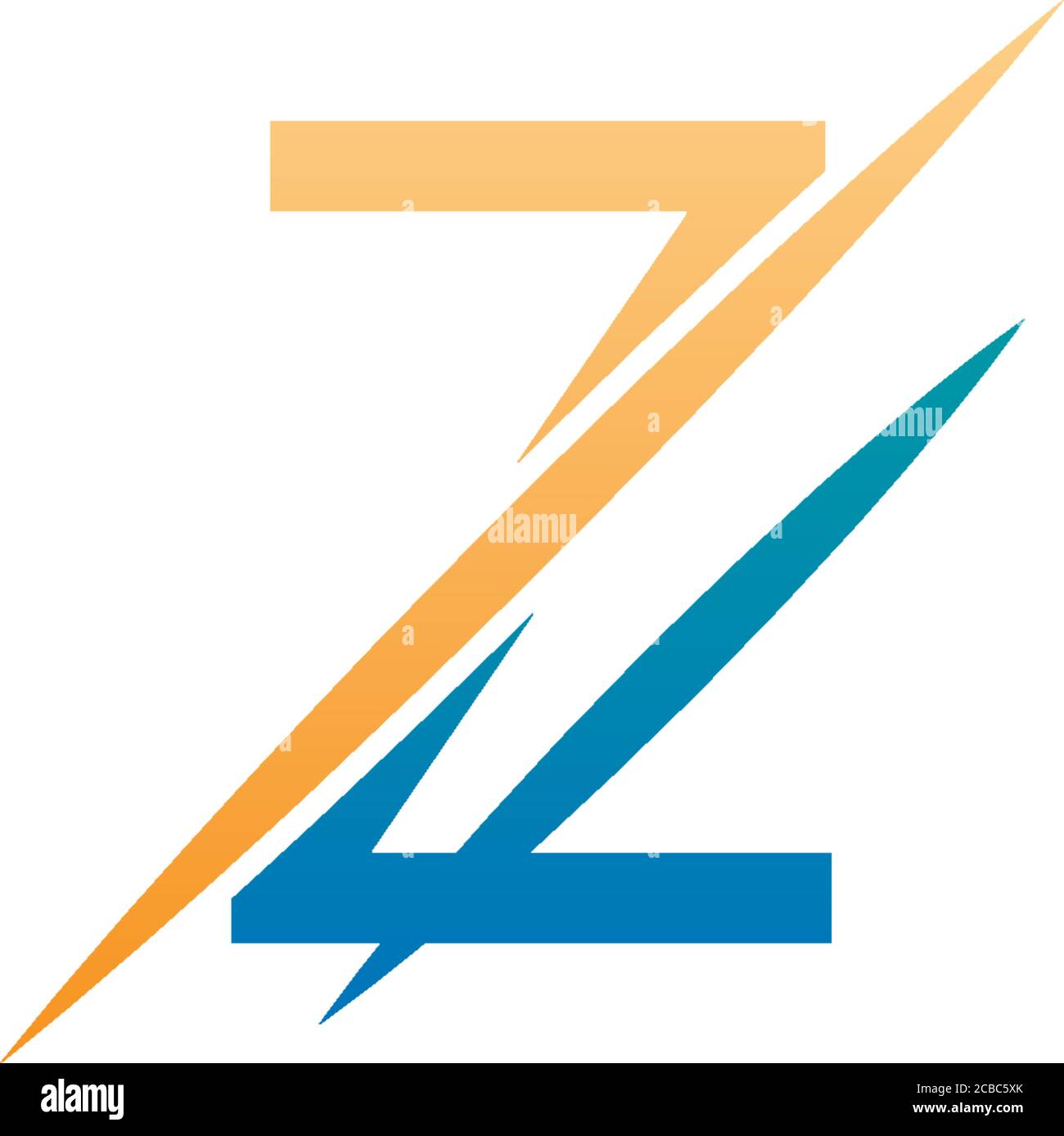 Z Letter Slash Logo, Concept Letter Z + icon slash Stock Vector Image ...