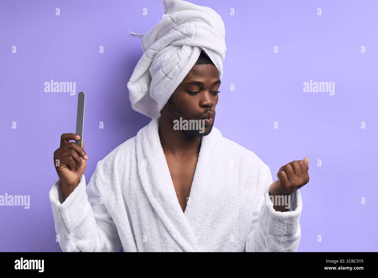 Man clean fingernails hi-res stock photography and images - Alamy