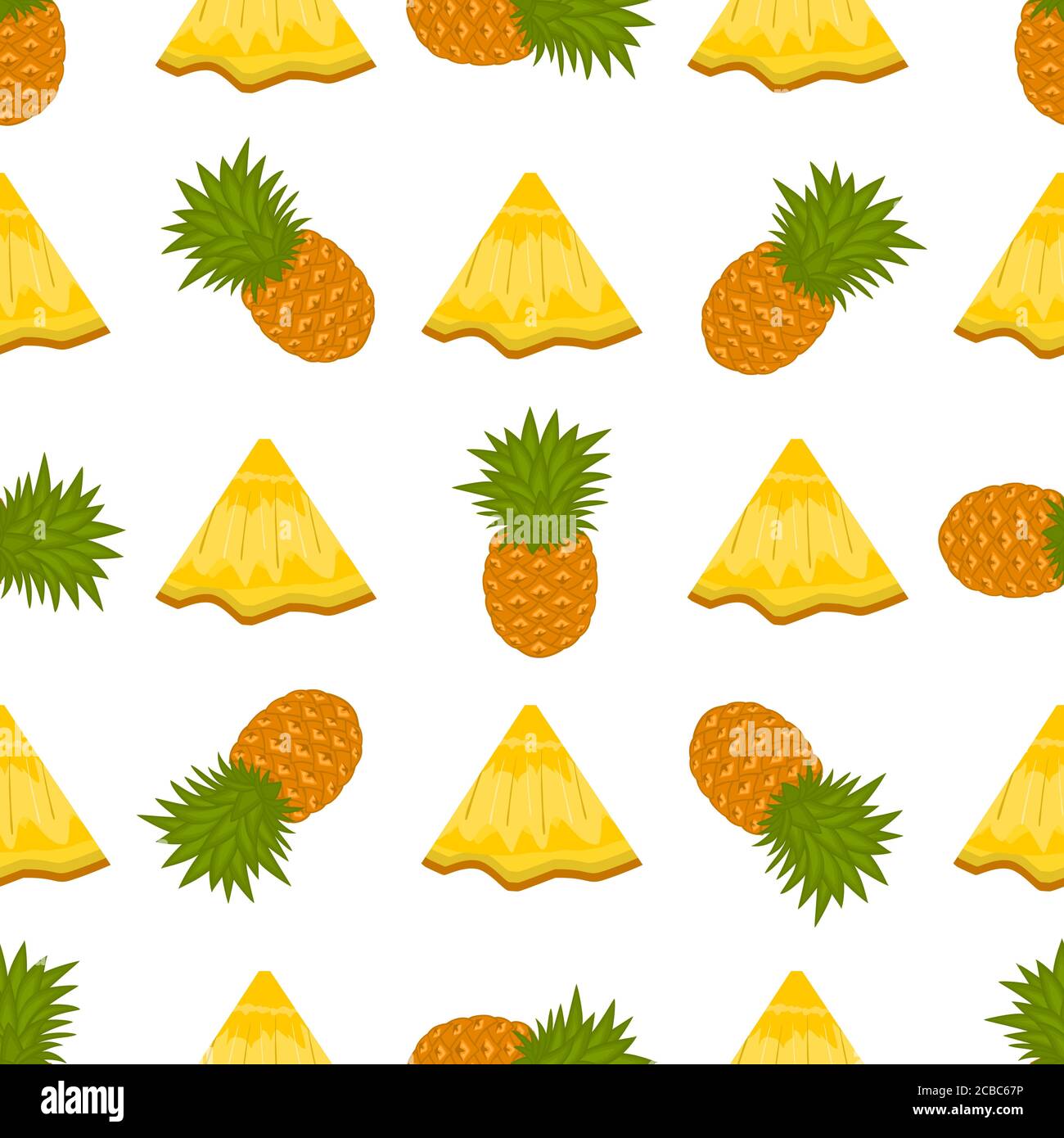 Illustration on theme big colored seamless pineapple, bright fruit ...