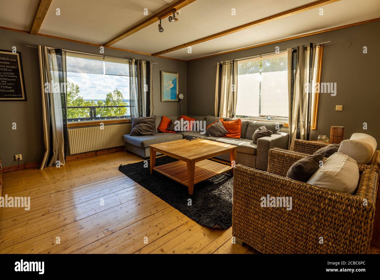 Close up interior view of big room of private house Stock Photo - Alamy