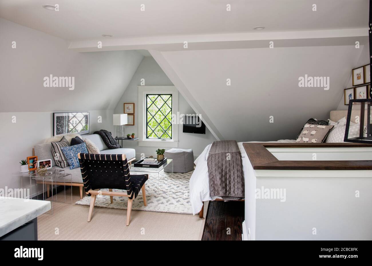 Attic Guest Bedroom Suite Stock Photo - Alamy