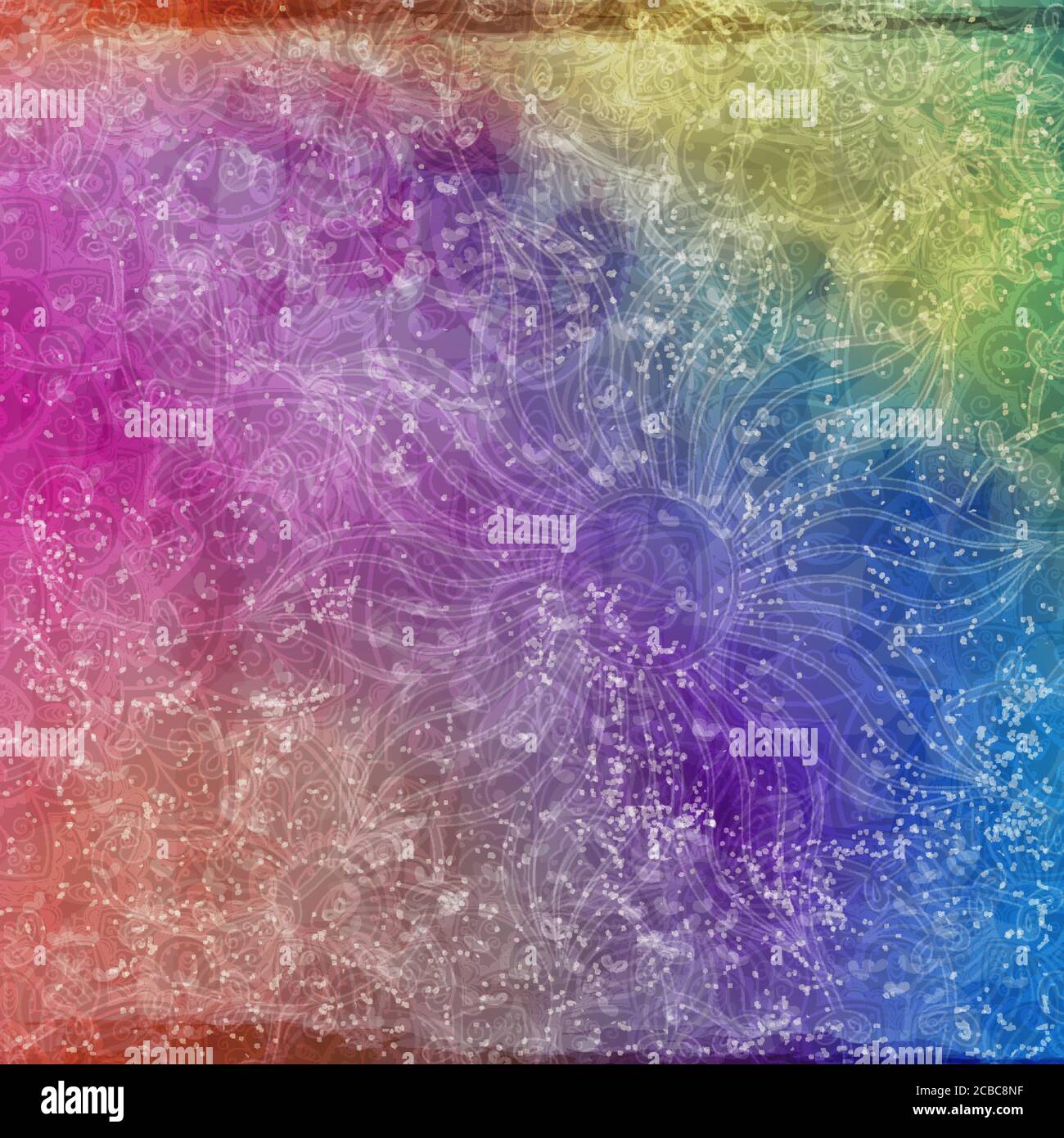 Vector beautiful fantasy pattern with old scratched texture and spots ...