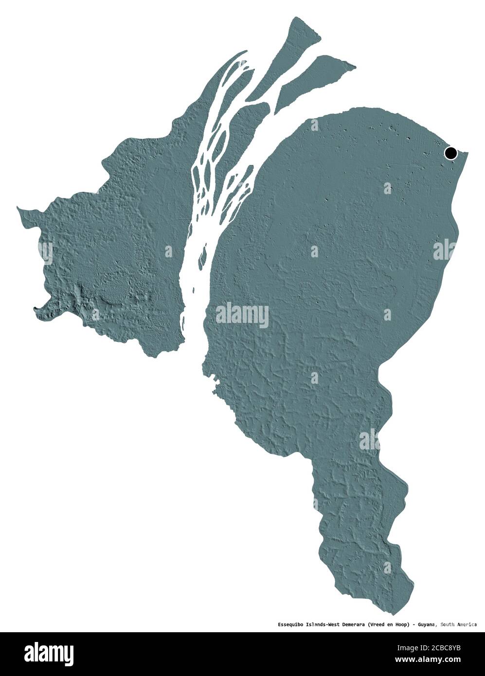 Shape of Essequibo Islands-West Demerara, region of Guyana, with its ...