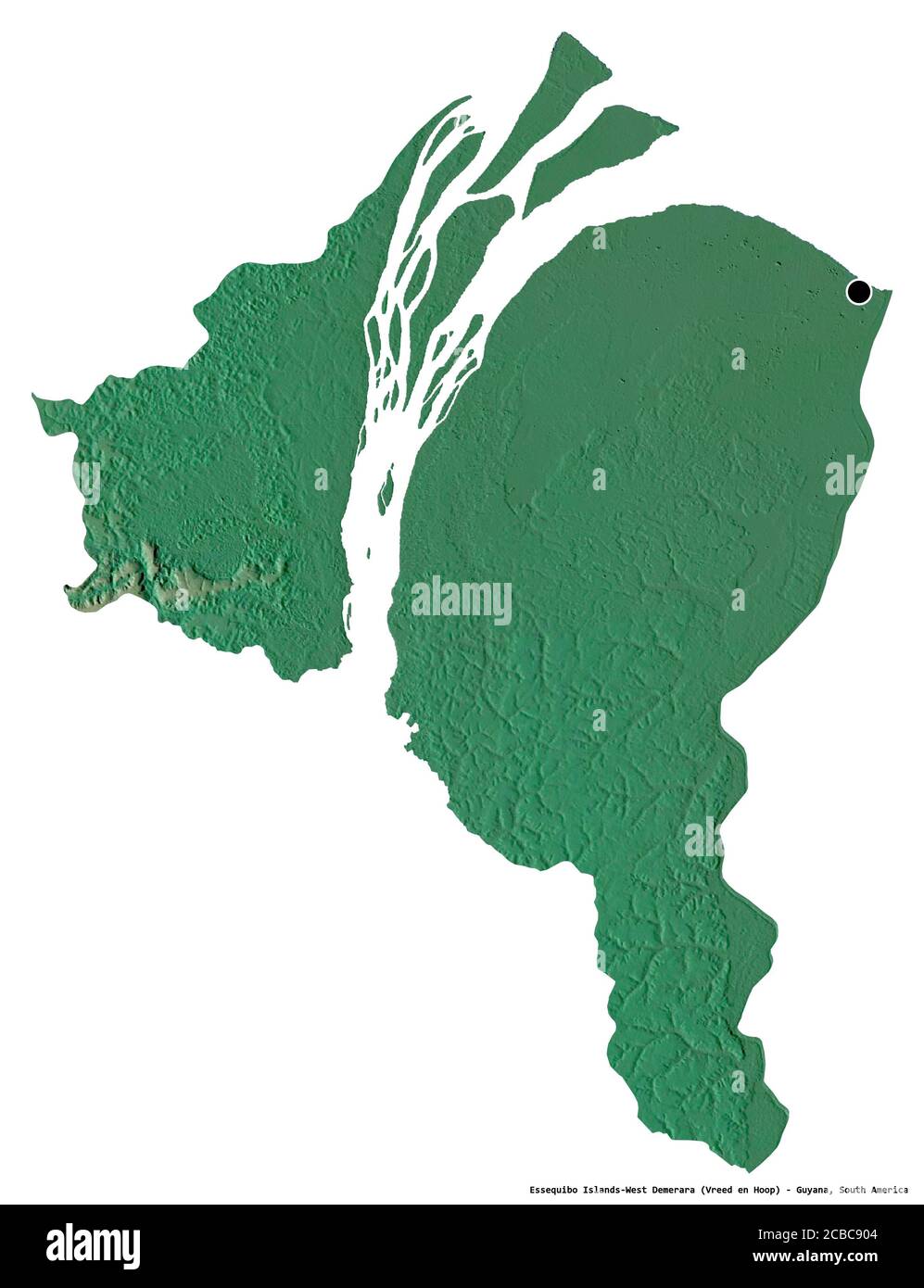 Shape of Essequibo Islands-West Demerara, region of Guyana, with its ...
