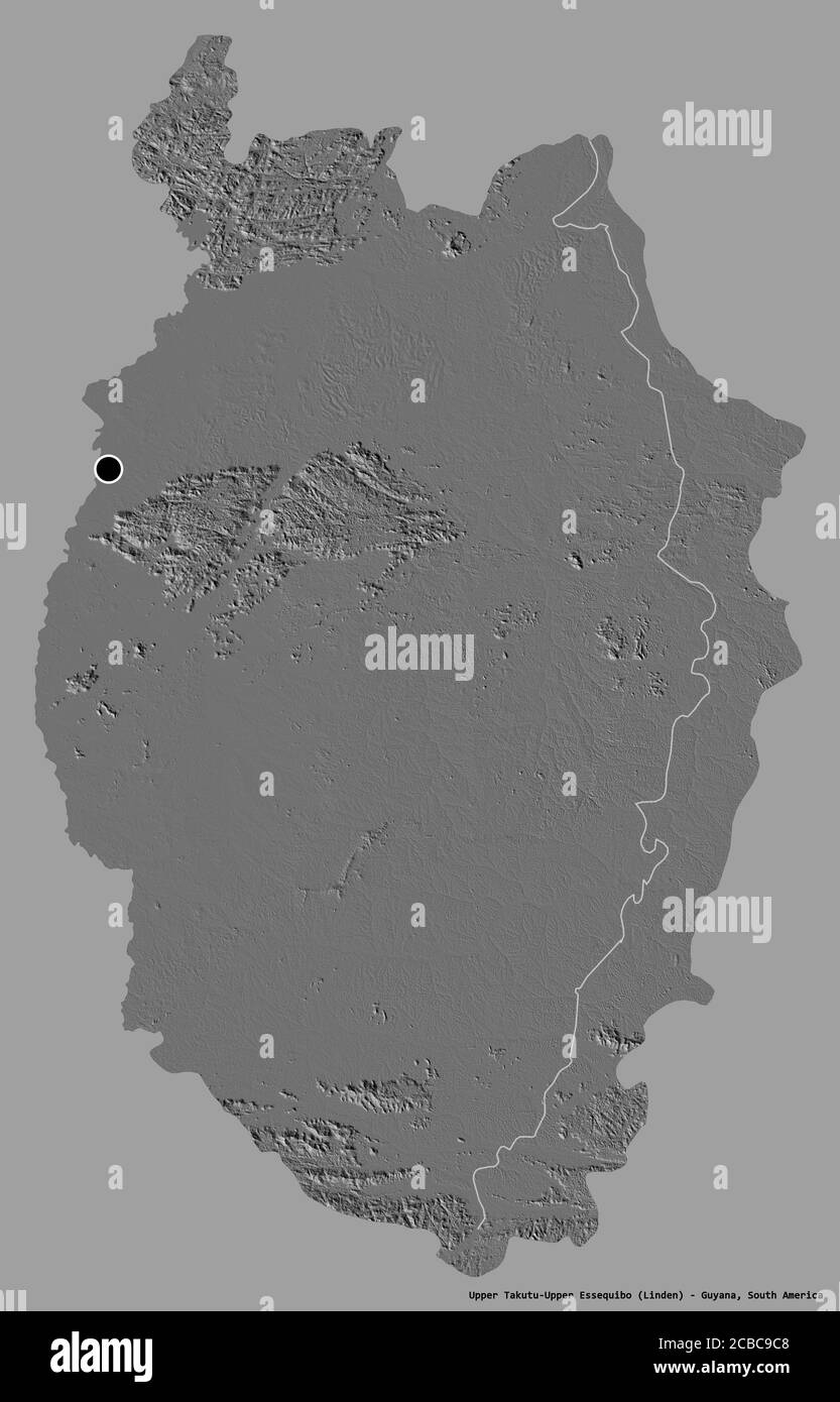Shape of Upper Takutu-Upper Essequibo, region of Guyana, with its ...