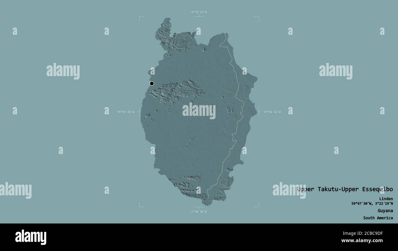 Area of Upper Takutu-Upper Essequibo, region of Guyana, isolated on a ...