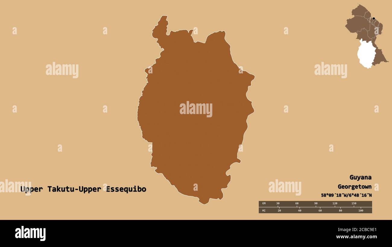 Shape of Upper Takutu-Upper Essequibo, region of Guyana, with its ...