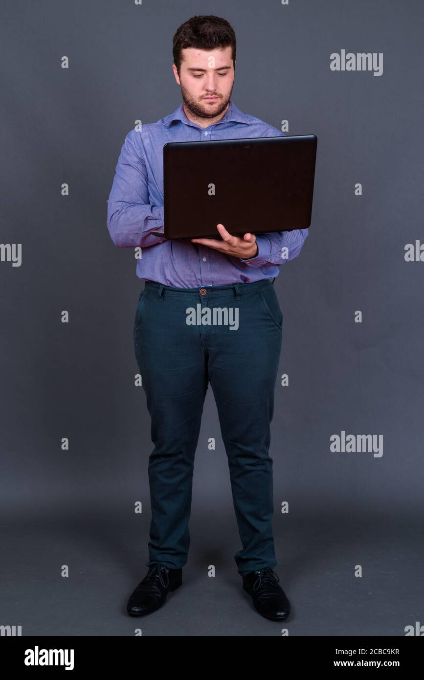 Fat guy at computer hi-res stock photography and images - Alamy