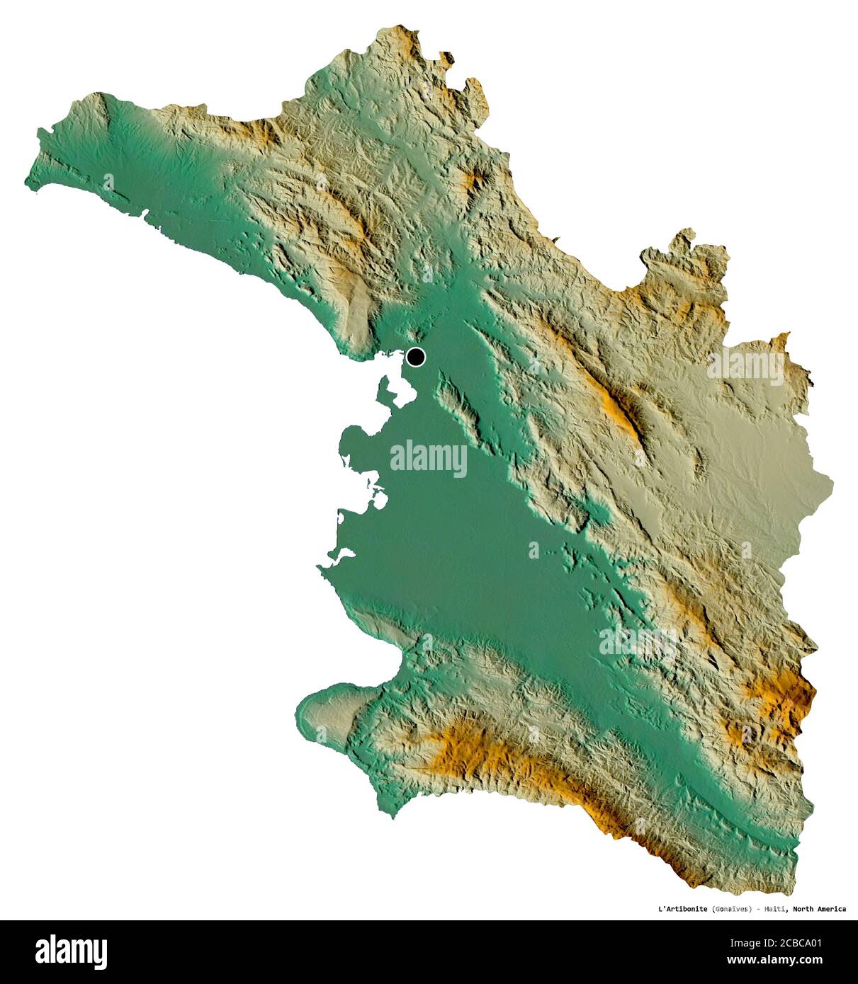 Shape of L'Artibonite, department of Haiti, with its capital isolated ...