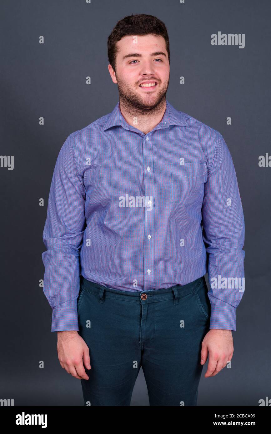 Portrait happy young overweight hi-res stock photography and images - Alamy