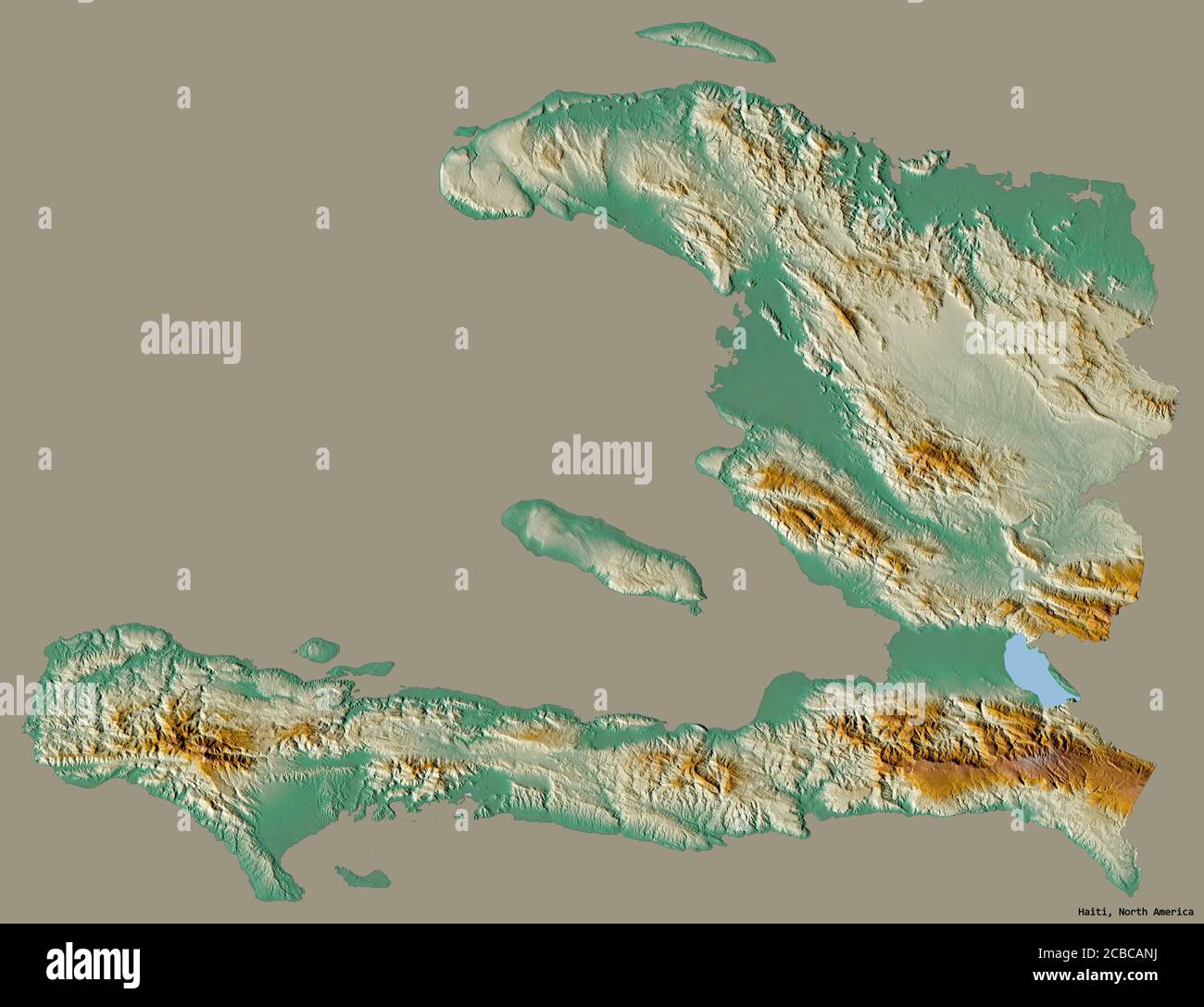 Shape of Haiti with its capital isolated on a solid color background ...