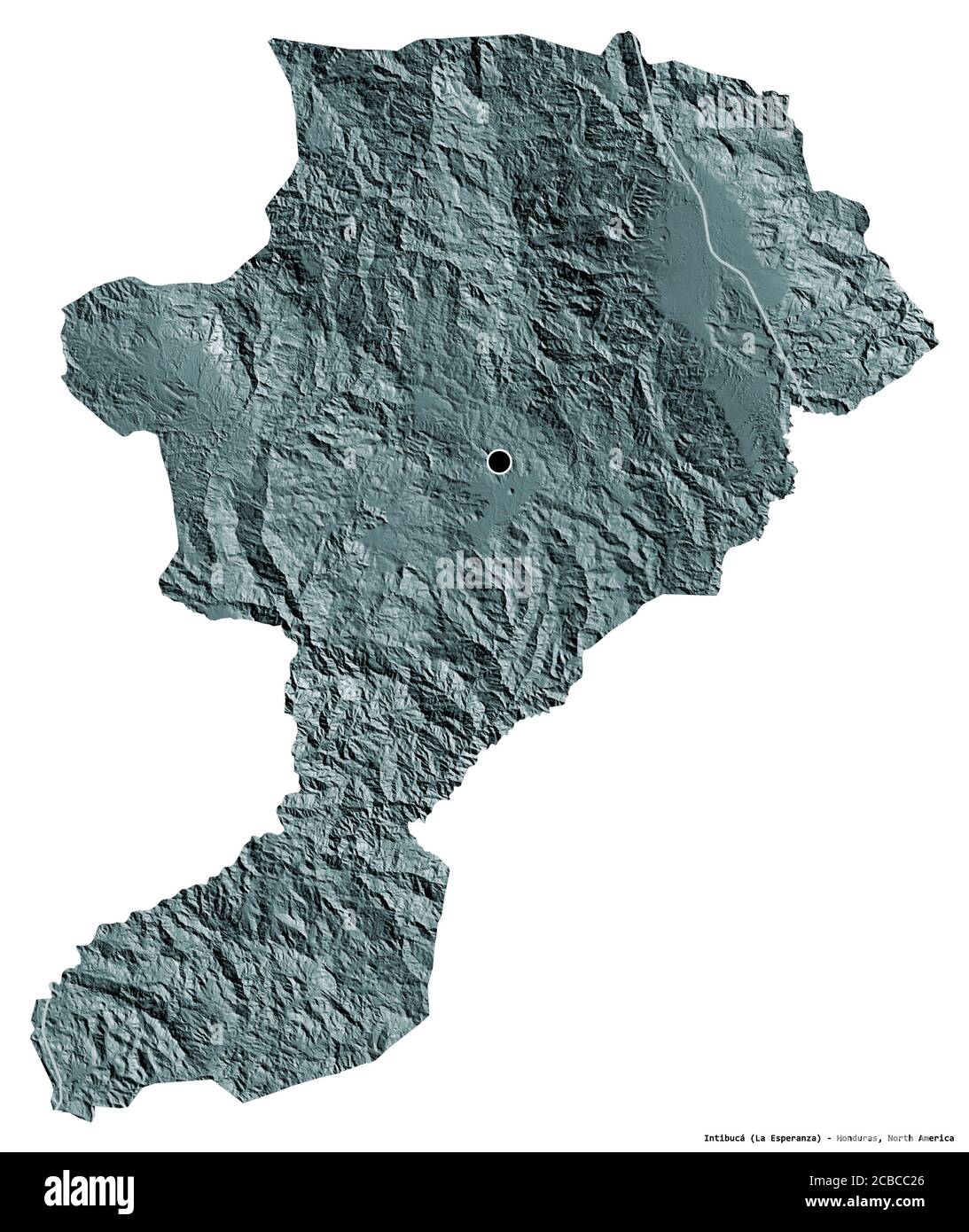Shape of Intibucá, department of Honduras, with its capital isolated on ...