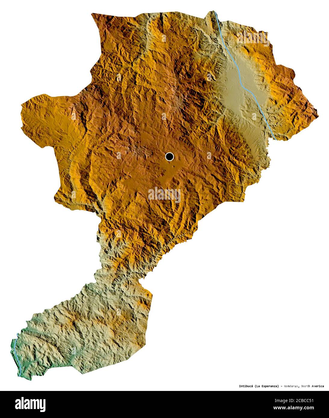 Shape of Intibucá, department of Honduras, with its capital isolated on ...