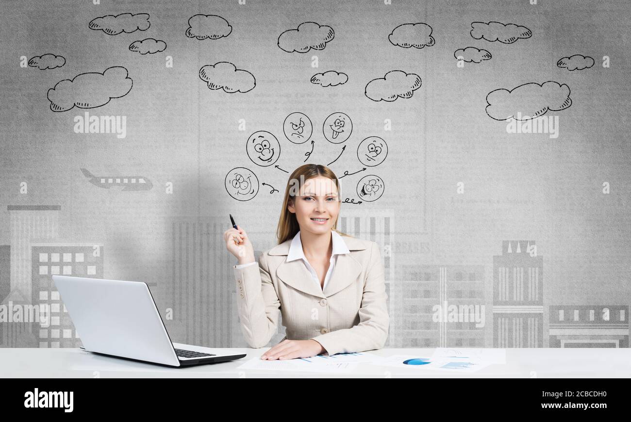 Designer in process of creative work Stock Photo - Alamy