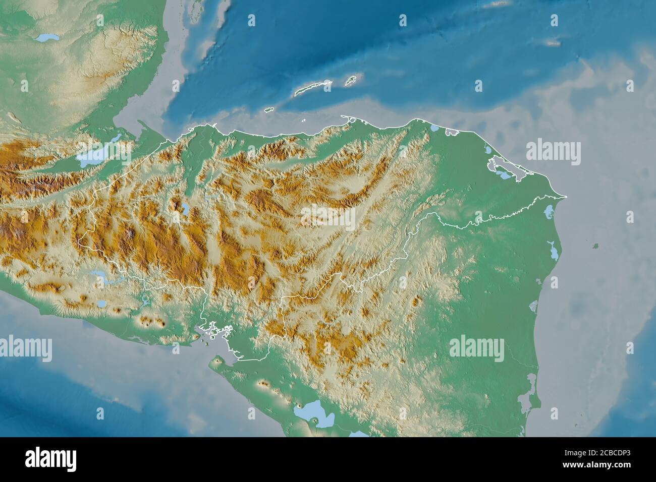 Honduras relief map hi-res stock photography and images - Alamy