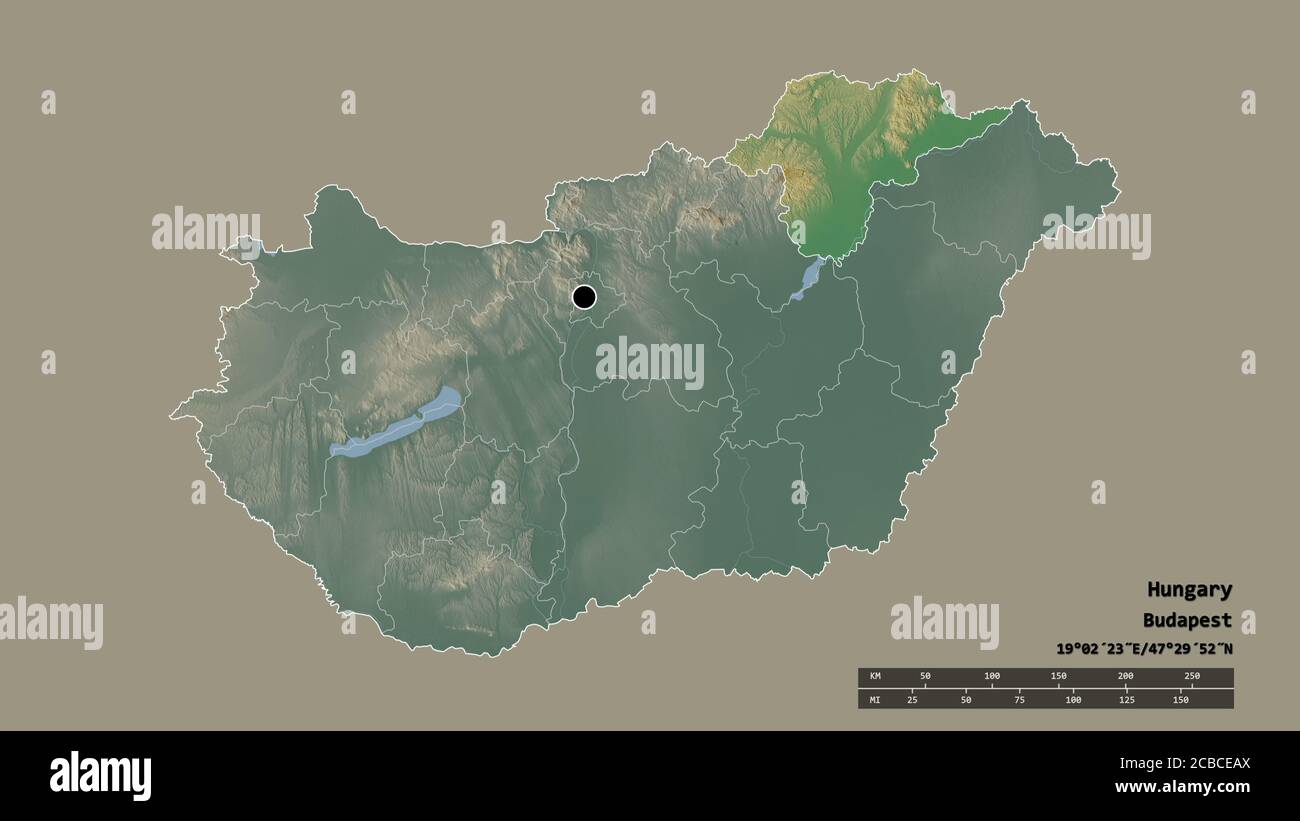 Zemplen county map hi-res stock photography and images - Alamy