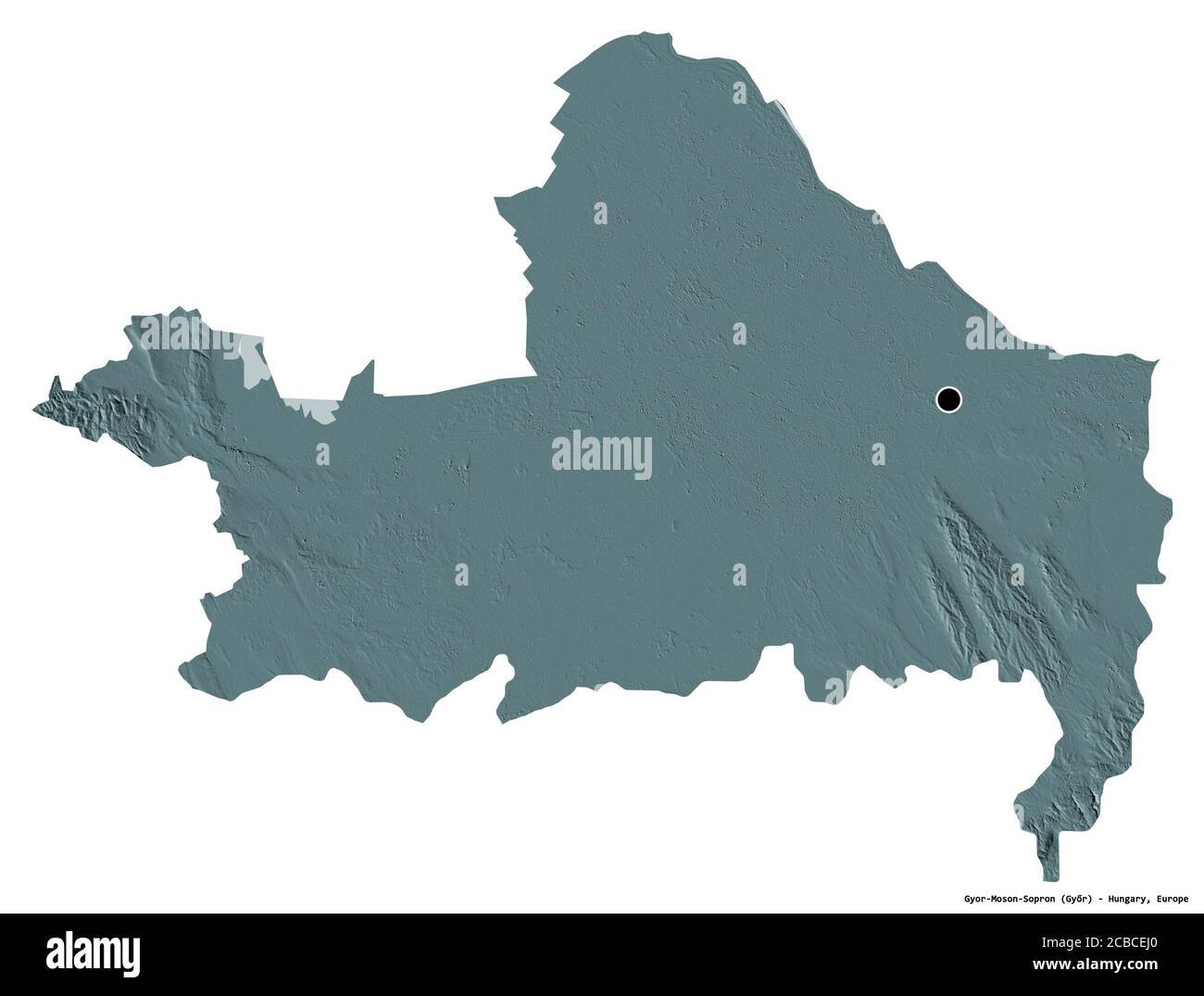 Shape of Gyor-Moson-Sopron, county of Hungary, with its capital ...