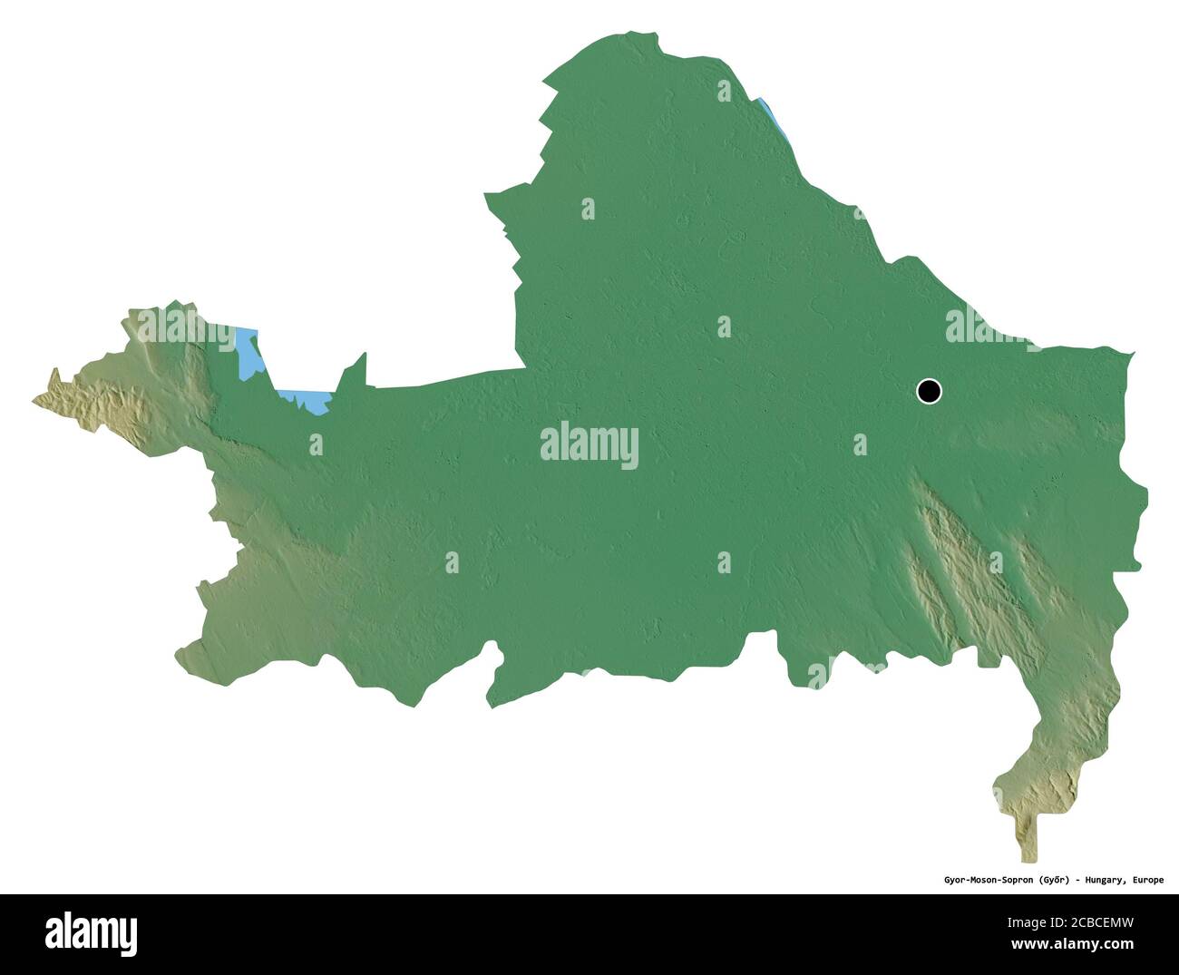 Shape of Gyor-Moson-Sopron, county of Hungary, with its capital ...