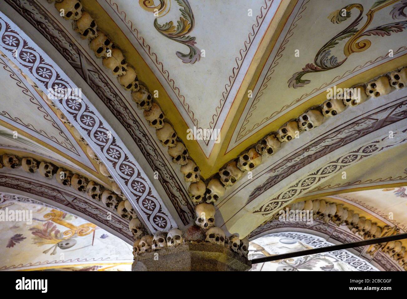 Ceiling details made of skulls contrast traditional architecture with ...