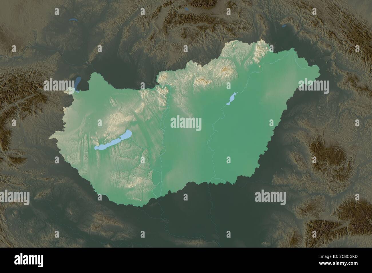 Shape of Hungary separated by the desaturation of neighboring areas ...