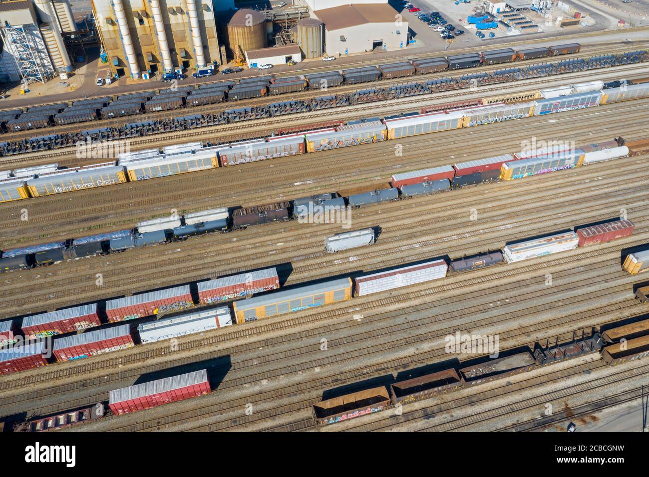 Dearborn, Michigan - The CSX rail yard adjacent to the massive Ford ...