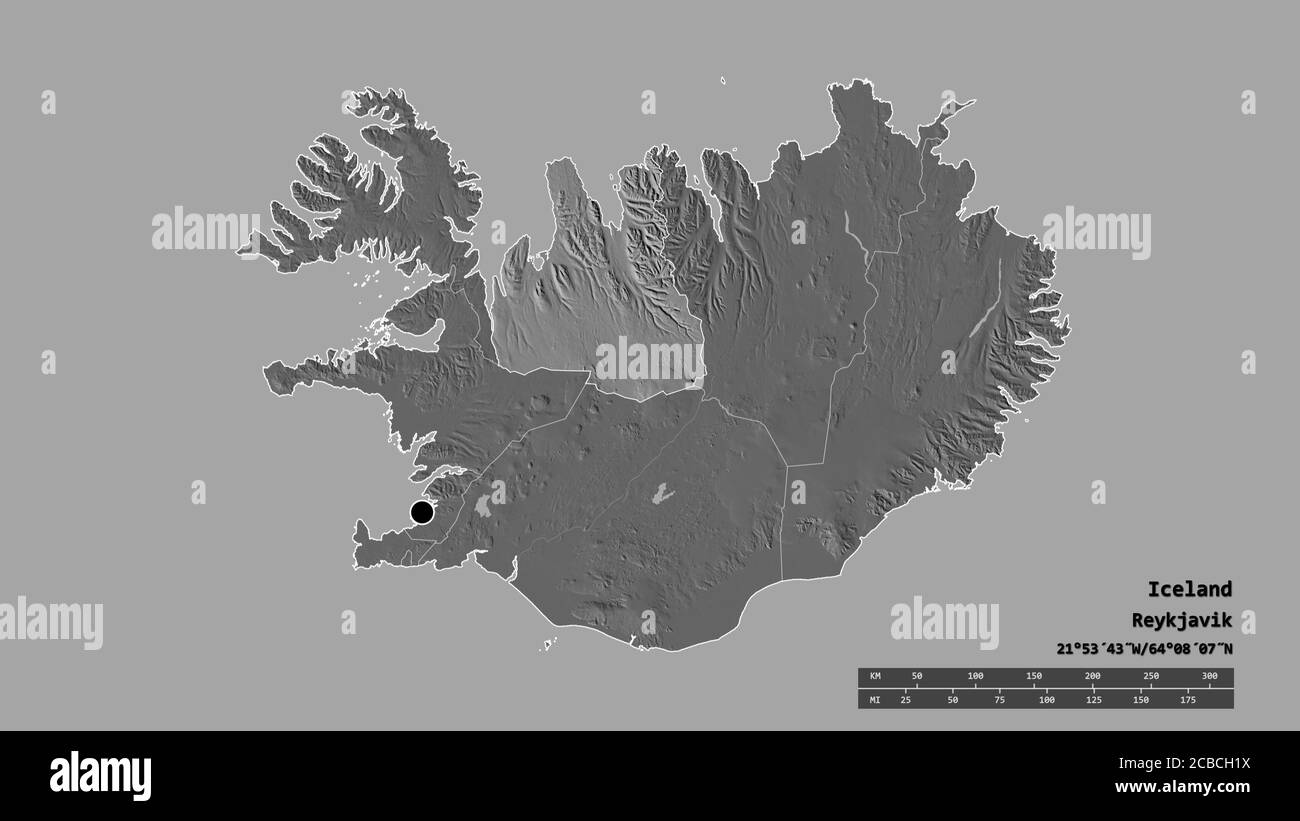 3d map iceland Black and White Stock Photos & Images - Alamy