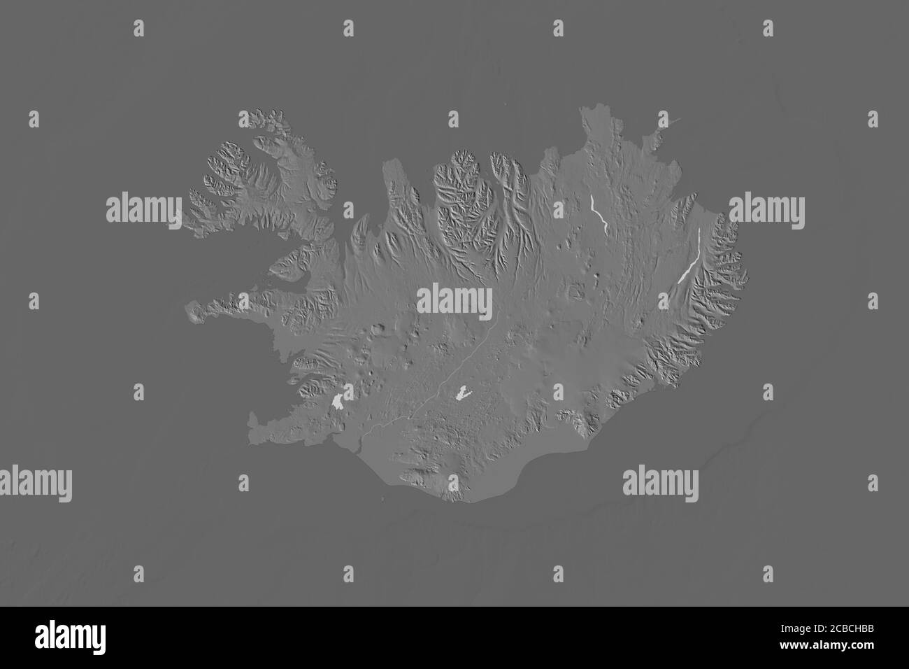 Shape of Iceland separated by the desaturation of neighboring areas ...