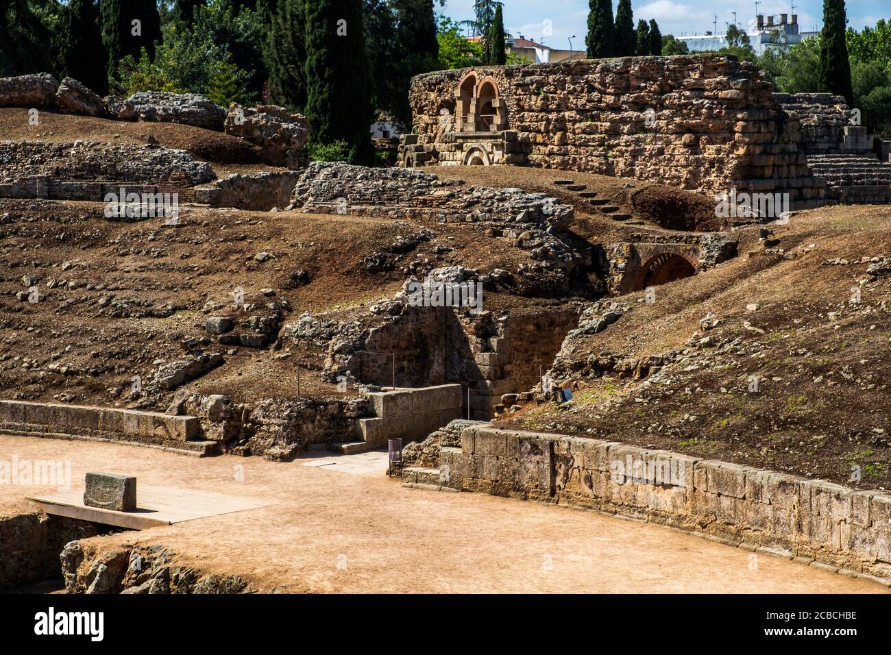 Ancient Roman Ruins Archaeological Ensemble of Merida Spain Stock Photo ...