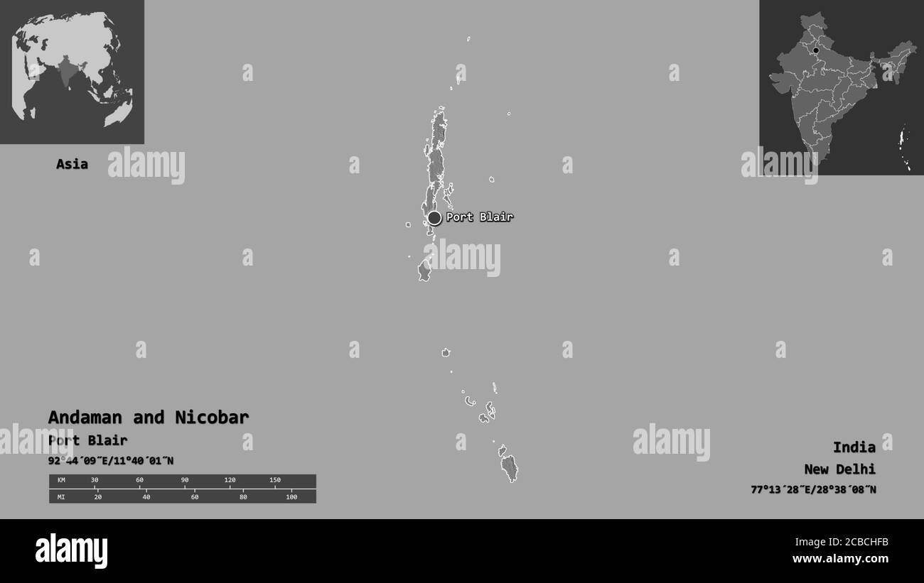 Andaman nicobar map Black and White Stock Photos & Images - Alamy