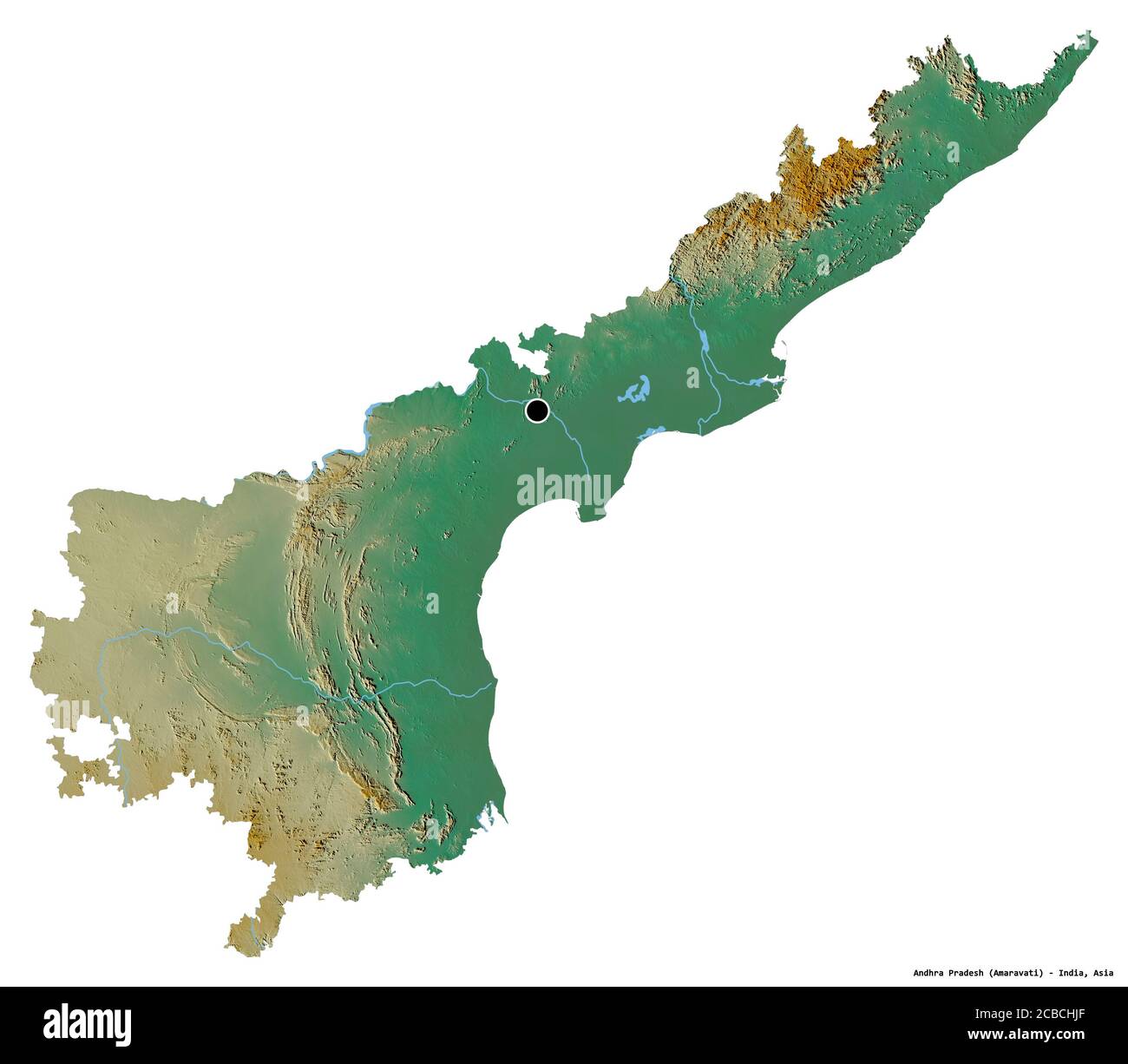 Shape of Andhra Pradesh, state of India, with its capital isolated on ... Shape of Andhra Pradesh, state of India, with its capital isolated on ...