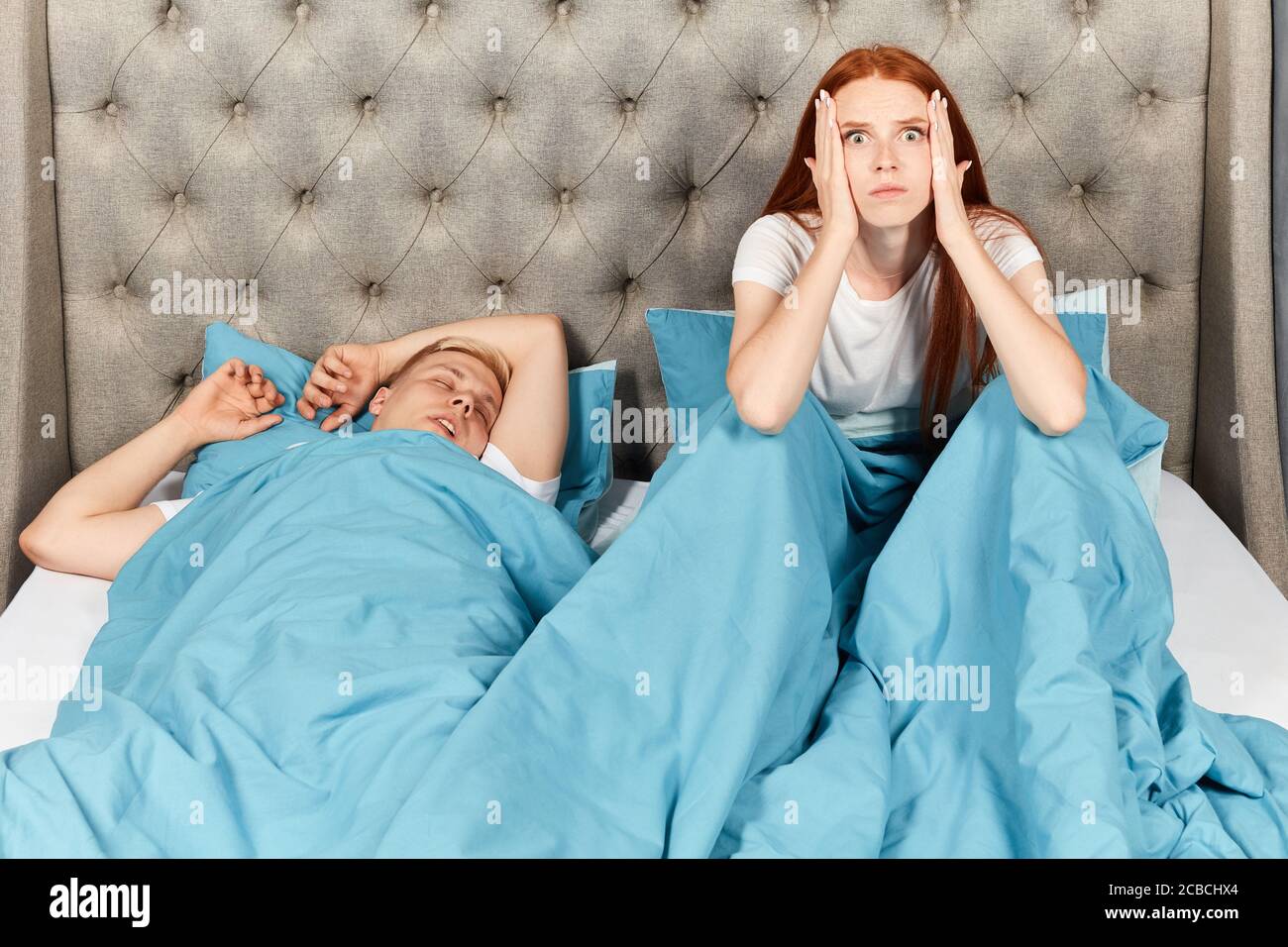Woman sleeping bed mature bad hi-res stock photography and images - Alamy