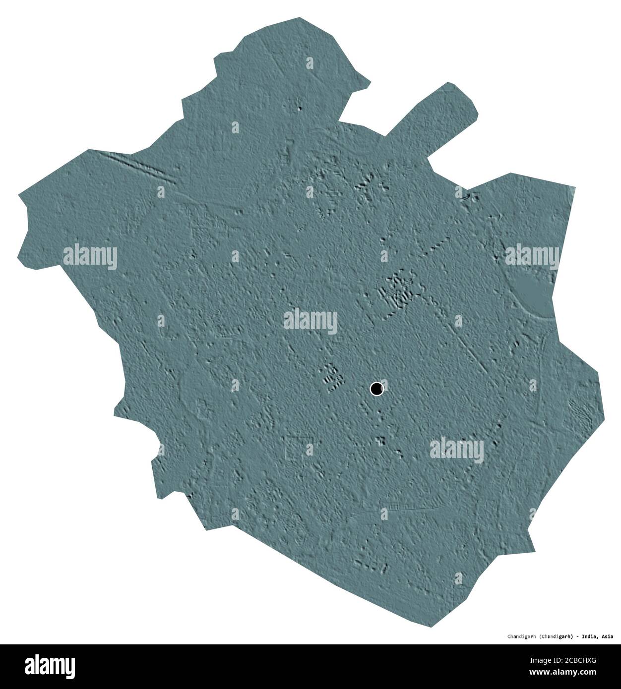 Shape of Chandigarh, union territory of India, with its capital ...