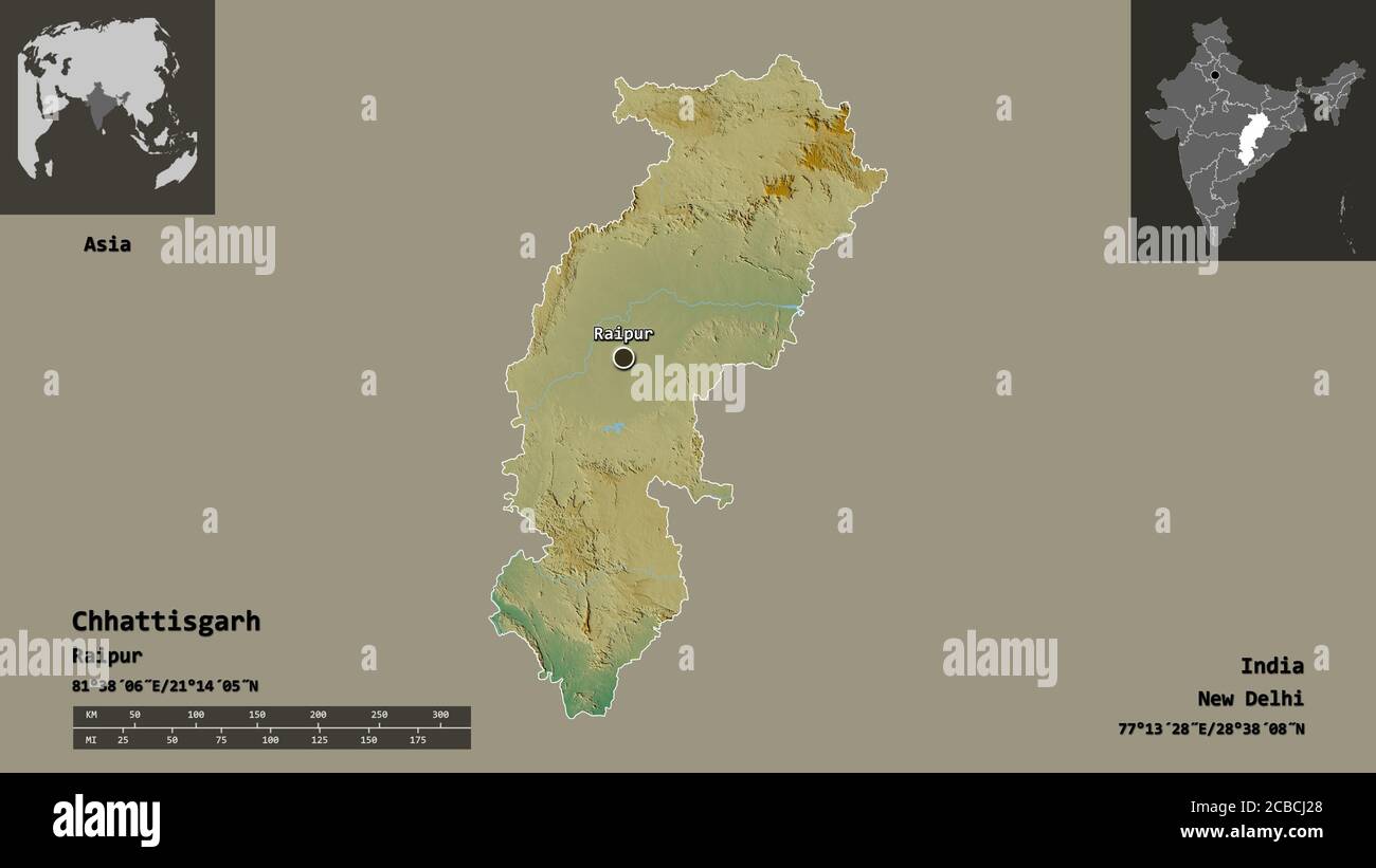 Map of chhattisgarh hi-res stock photography and images - Alamy