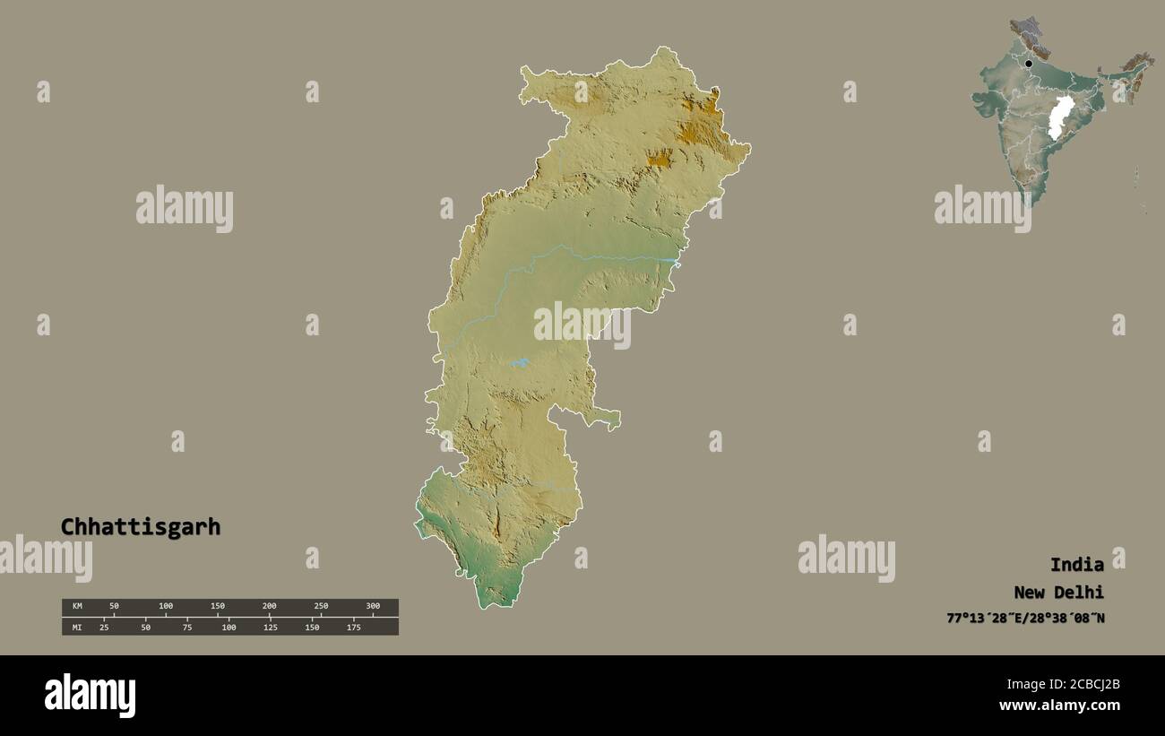 Map of chhattisgarh hi-res stock photography and images - Alamy