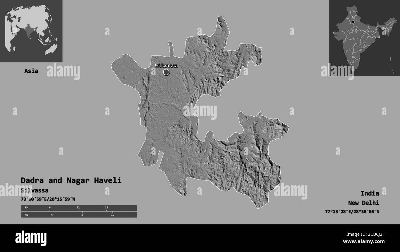 Shape of Dadra and Nagar Haveli, union territory of India, and its ...