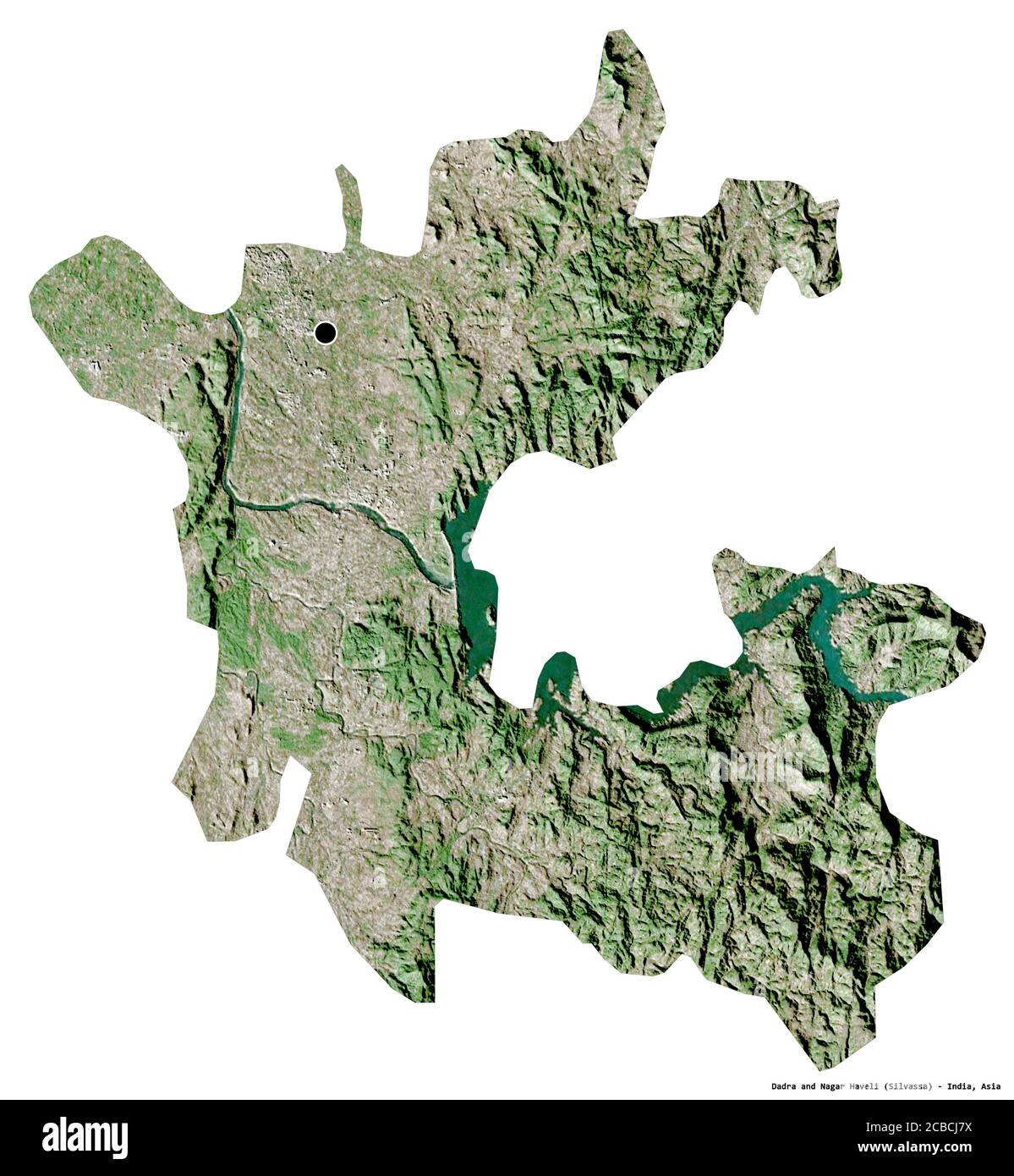 Shape of Dadra and Nagar Haveli, union territory of India, with its ...