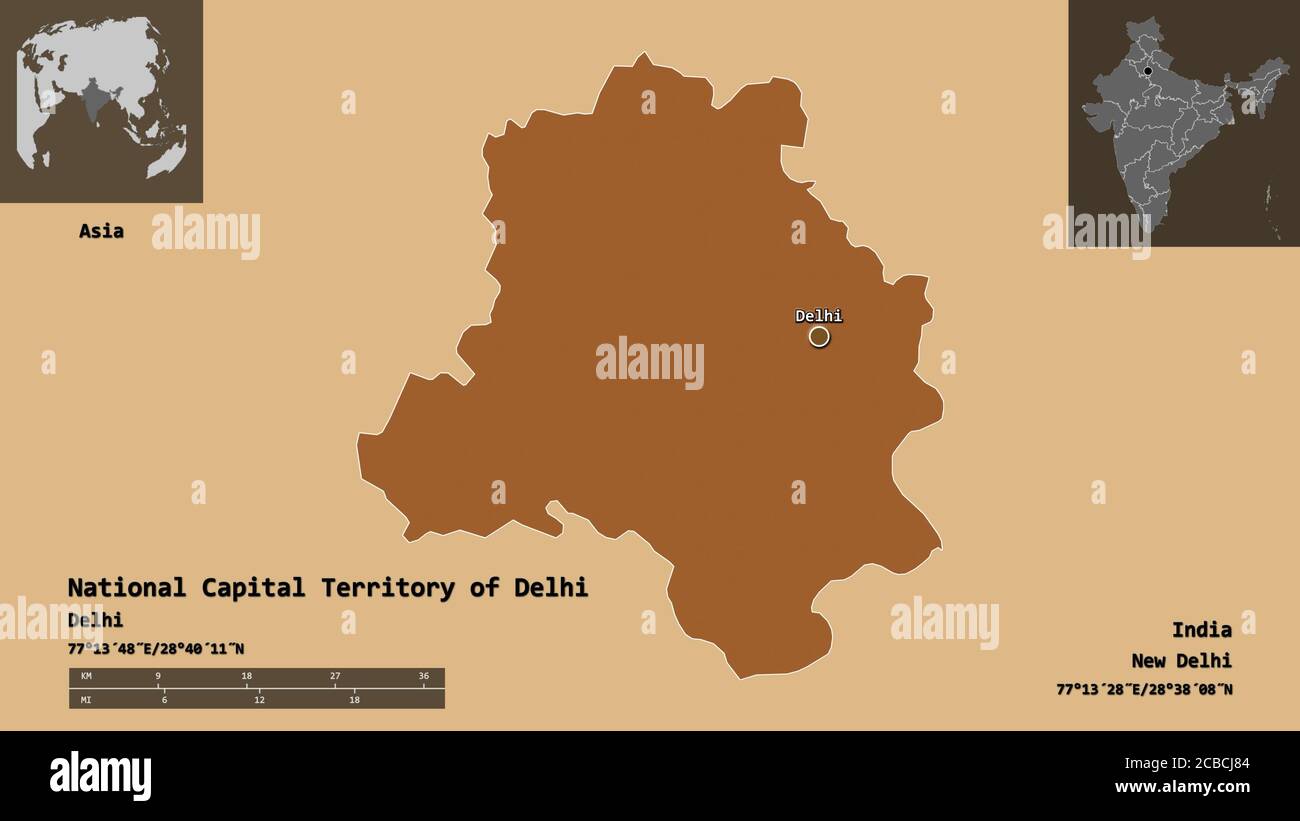 Shape of National Capital Territory of Delhi, union territory of India ...