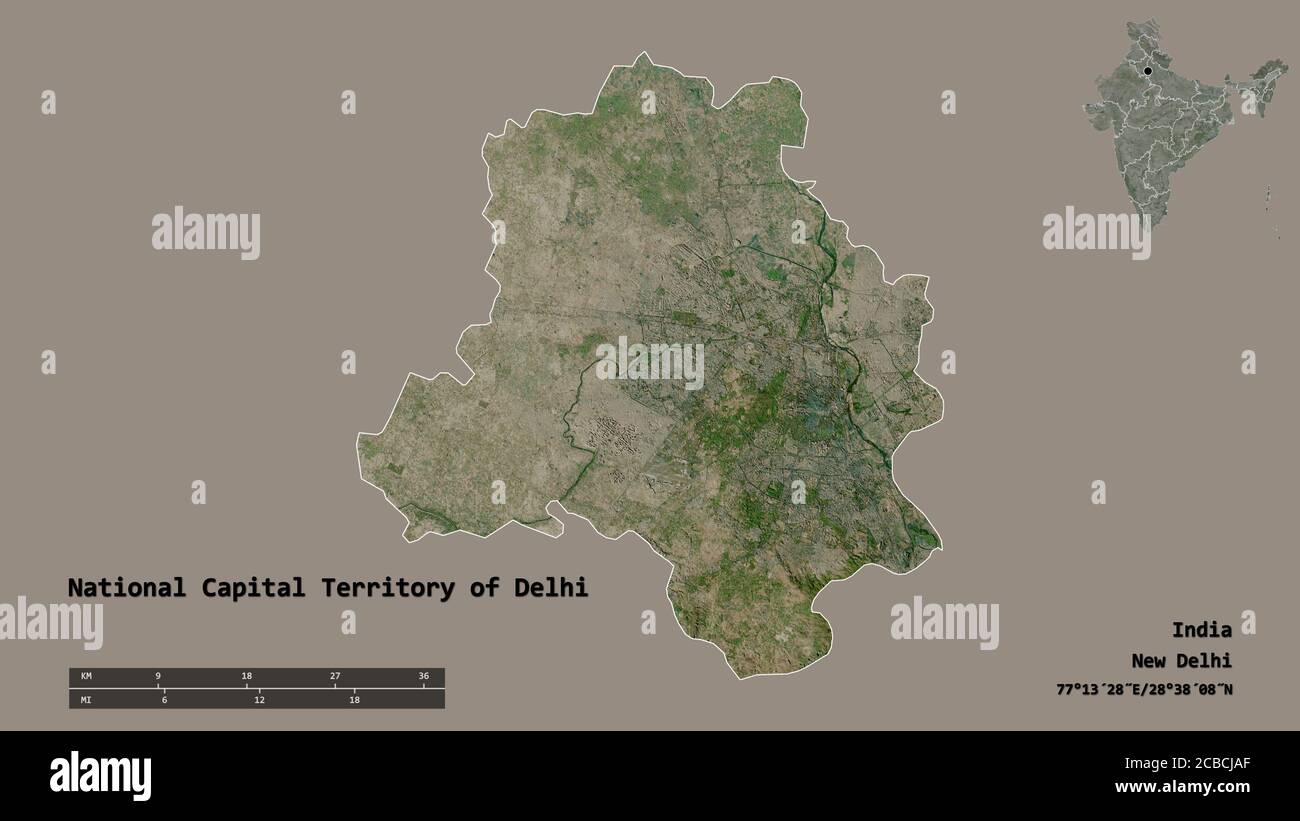 Shape of National Capital Territory of Delhi, union territory of India ...